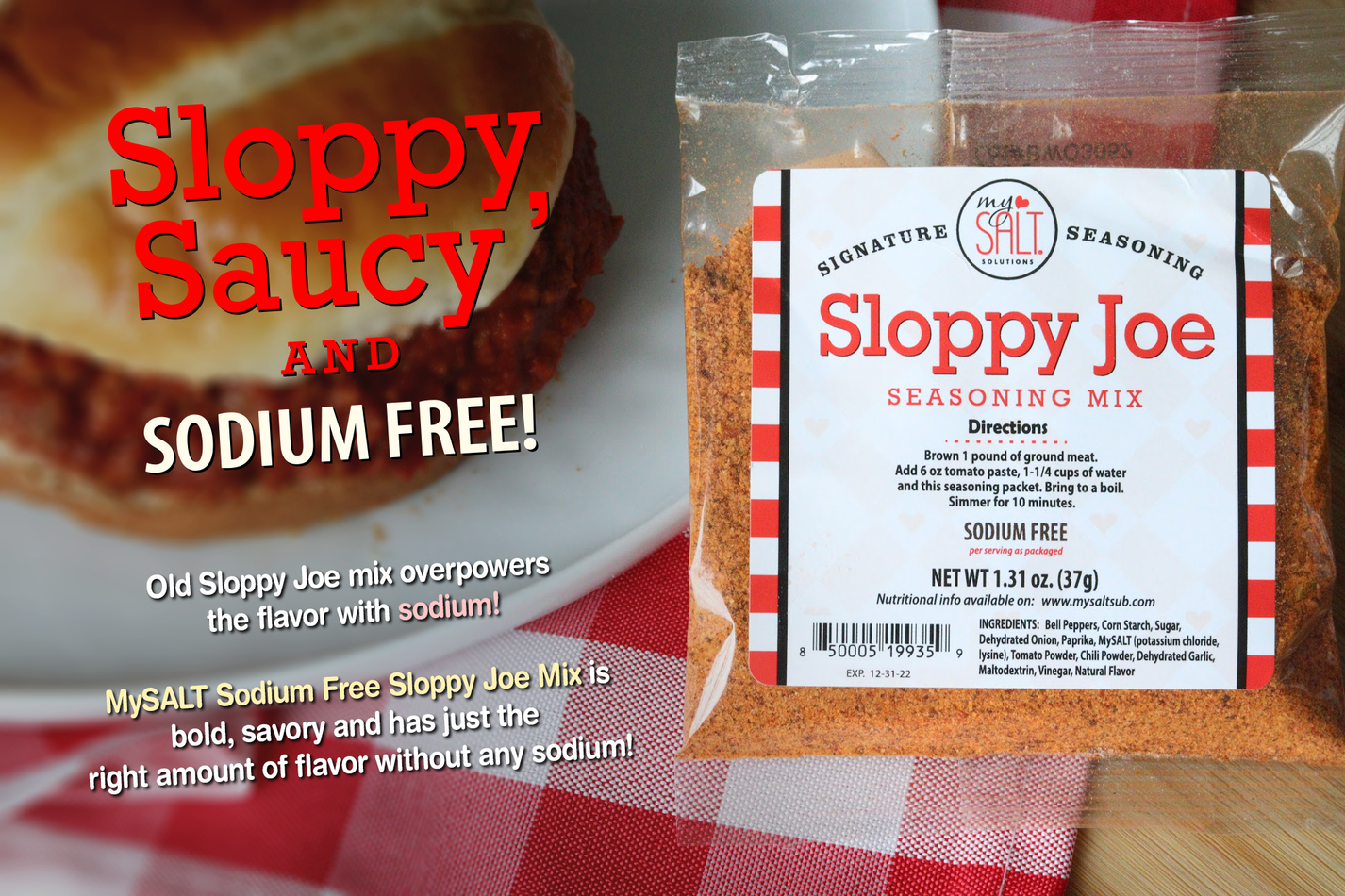 MySALT Sodium-Free Sloppy Joe Seasoning – My Salt Substitute