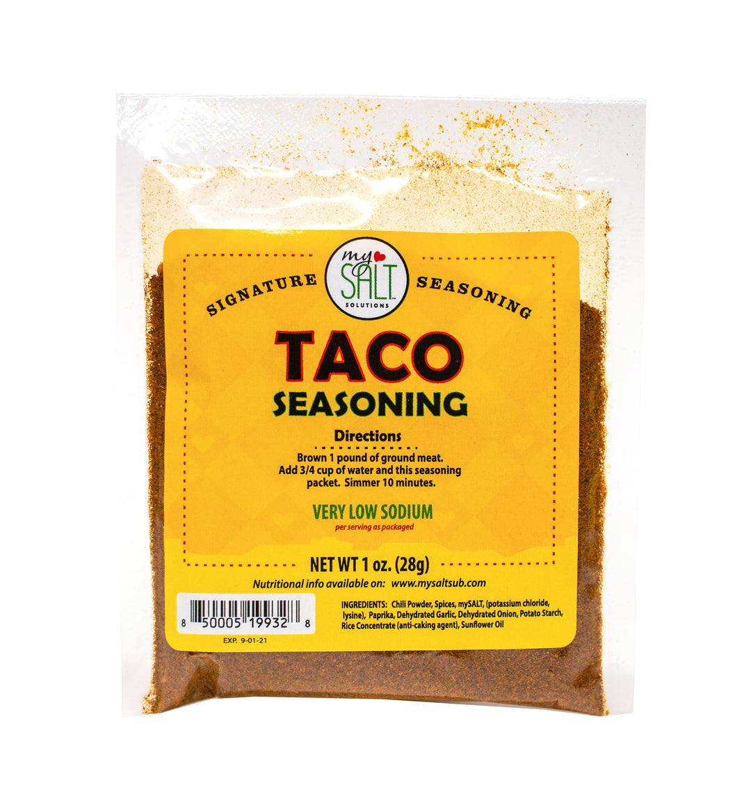 Taco Seasoning Mix Very Low Sodium – My Salt Substitute